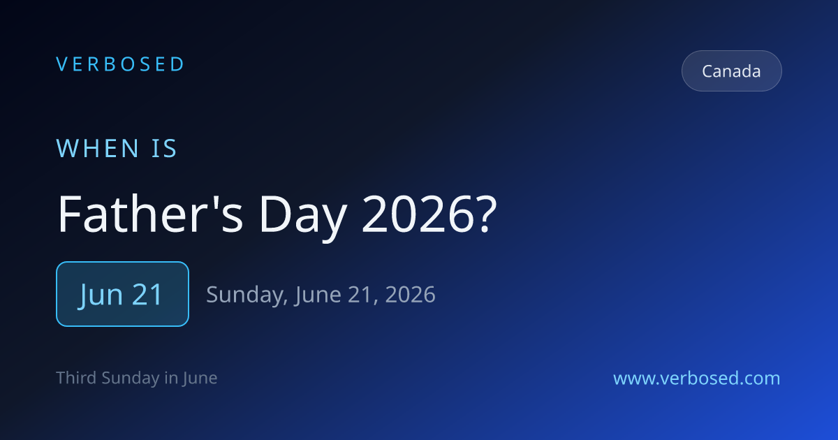 When is Father's Day 2026 in Canada? June 20 | Verbosed