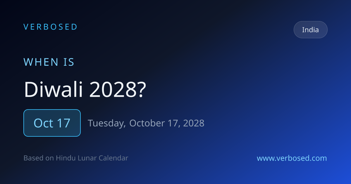 When is Diwali 2028 in India? October 17 | Verbosed