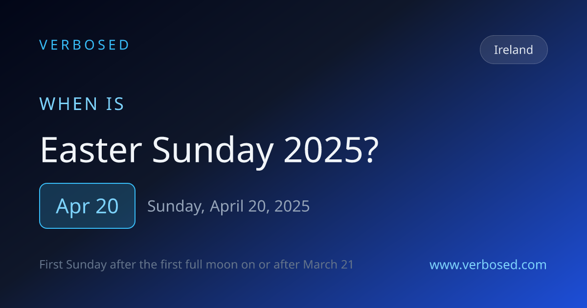 When is Easter Sunday 2025 in Ireland? April 20 | Verbosed