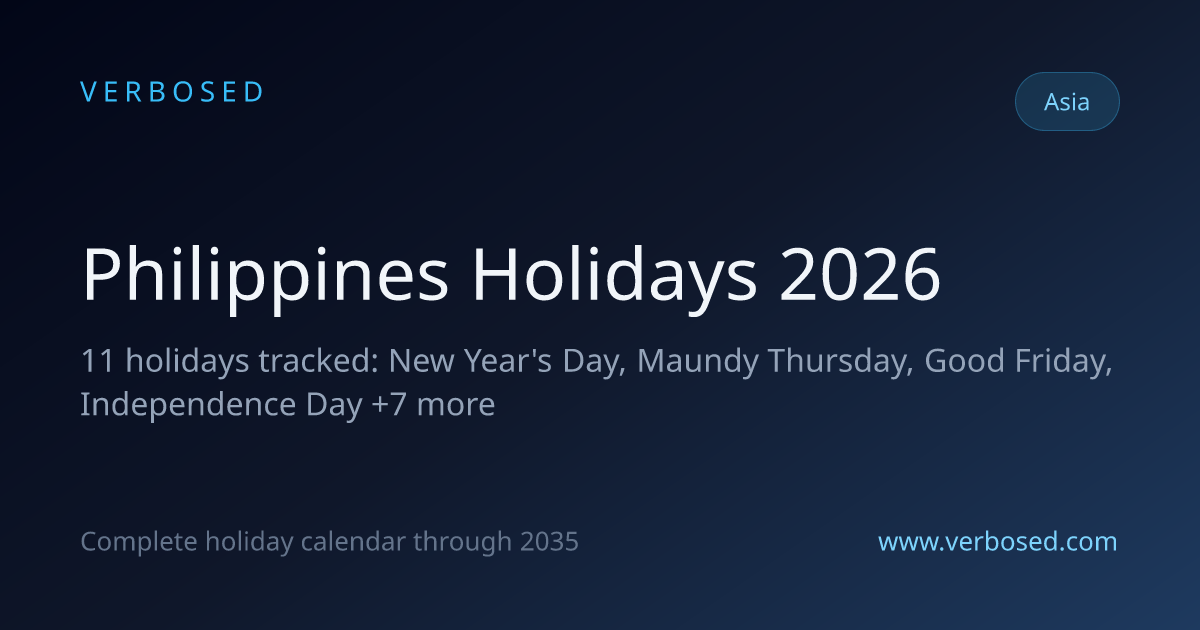 Philippines Holidays 2026 - Public Holidays & Celebrations | Verbosed