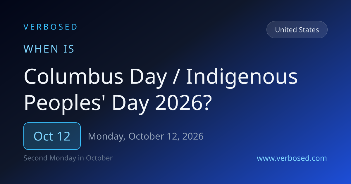 When is Columbus Day / Indigenous Peoples' Day 2026 in United States ...