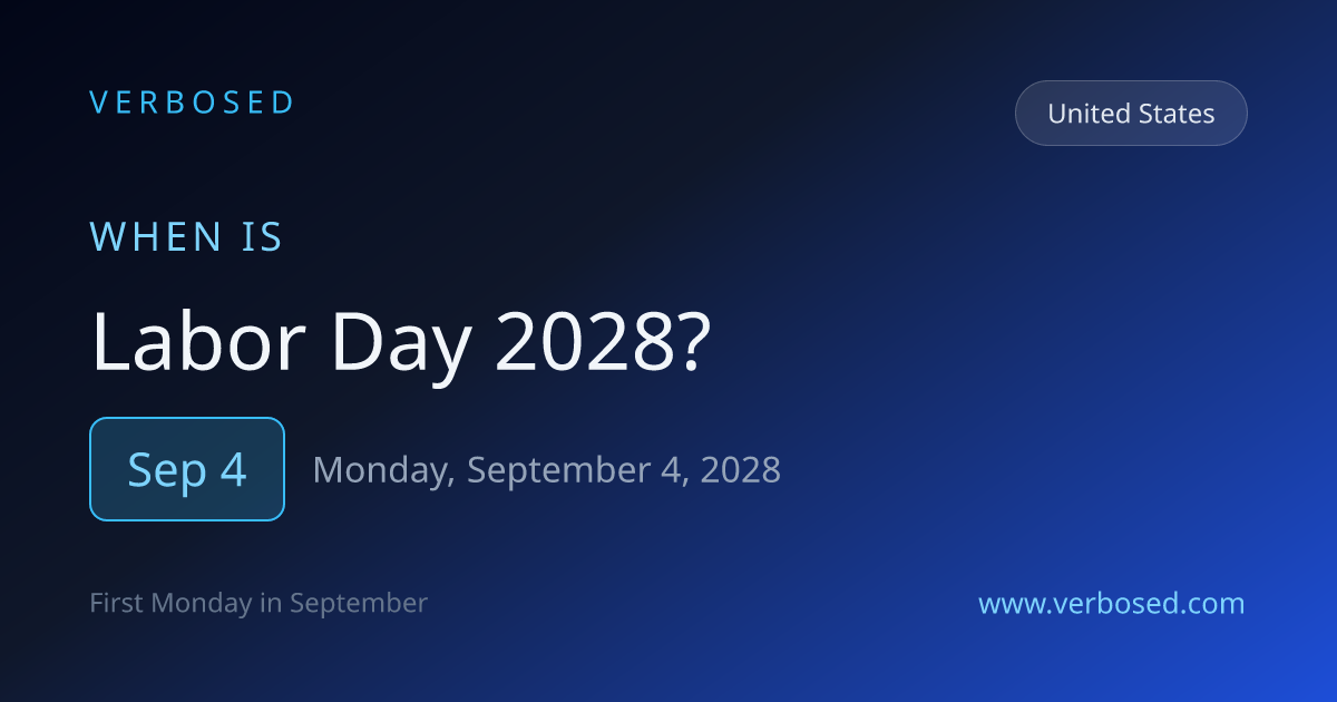 When is Labor Day 2028 in United States? September 3 | Verbosed